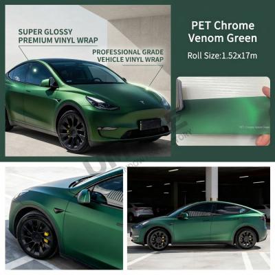 China Colorful Super Glossy Car Body Wrap Film 1.52*17m Car Wrap Film PET Color Car Wrap Vinyl Film for sale
