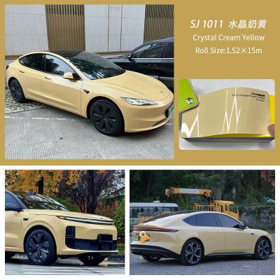 China Crystal Cream Yellow TPU Paint Protection Film | High Gloss Color Changing Film | 90% UV Block | 1.52m x 15m/Roll | Premium American Quality Full Car Wrap for sale