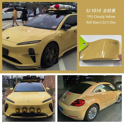 China TPU Cloudy Yellow Soft Low-Saturation Warm Pale Yellow, Gentle Milky Mist Matte Finish High Resilience & Stain-Resistant & 7.5mil for sale