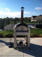 China 4 Wheels Stainless Steel Pizza Oven Outdoor 900mm Wood Fired Pizza Oven for sale