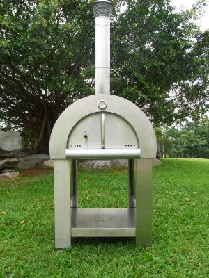 China 830mm 720mm Stainless Steel  Fired Pizza Oven With Trolley for sale