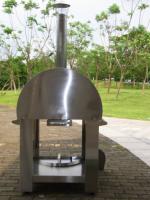 China 830mm 720mm Stainless Steel  Fired Pizza Oven With Trolley for sale