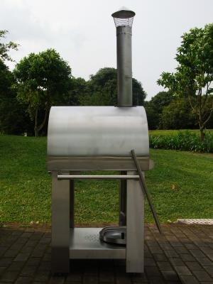 China 410C CSA Steel Wood Fired Oven , Outdoor Wood Stove With Pizza Oven for sale