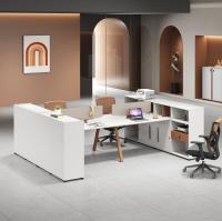 China Modern Office Furniture 2 4 6 People Office Partitions Table Cubicle Workstation Desk With Large Storage Cabinet for sale