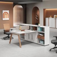 China Modern Office Furniture 2 4 6 People Office Partitions Table Cubicle Workstation Desk With Large Storage Cabinet for sale