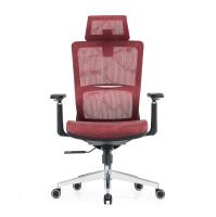 China Red Full Mesh Furniture Lumbar Support Massage Modern Wholesale Armrest Comfort Fabric Ergonomic Office Chair for sale