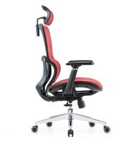 China Red Full Mesh Furniture Lumbar Support Massage Modern Wholesale Armrest Comfort Fabric Ergonomic Office Chair for sale