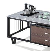 China Modern Rectangular Rock Slab Top With Metal Frame Kettle Office Furniture Office Tea Coffee Table for sale