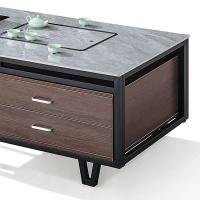 China Modern Rectangular Rock Slab Top With Metal Frame Kettle Office Furniture Office Tea Coffee Table for sale
