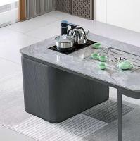 China Modern Minimalist Tempered Glass Stainless Steel Fire Stone Fully Automatic Office Coffee Table for sale