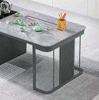 China Modern Minimalist Tempered Glass Stainless Steel Fire Stone Fully Automatic Office Coffee Table for sale