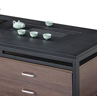 China Modern Rectangular Black Rock Slab Top With Metal Frame Office Furniture Office Tea Coffee Table for sale