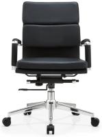 China Pu Leather Boss Mid-back Metal Frame Ergonomic Office Furniture Adjustable Swivel Executive Office Chair for sale