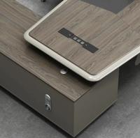 China High End Ceo Table Modern Office Furniture Luxury Executive Office Desk Office Table With Side Table And Drawer Cabinet for sale