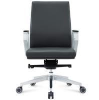 China Mid back leather boss office swivel desk chair reclining massage ergonomic office chair with caster wheel for sale