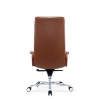 China Factory supply office furniture leather office chair with aluminum alloy flat feet ergonomic office chair for workplace for sale