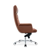 China Factory supply office furniture leather office chair with aluminum alloy flat feet ergonomic office chair for workplace for sale