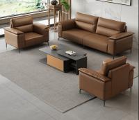 China Luxury Leather Sofa Italian Sectional Sofa Office Room Hall Waiting Couch Office Furniture Commercial Office Reception Sofa Set for sale
