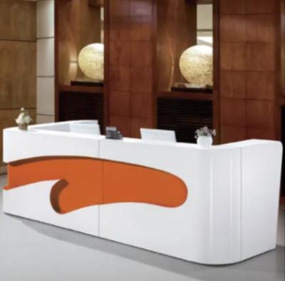 China High Quality Simple Curved Office Reception Desk Modern Reception Counter for sale