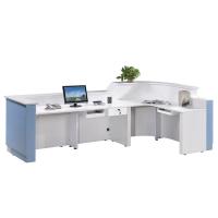 China Luxury White Front Desk Counter Reception Desk Modern Solid Surface Office Furniture Reception Desks for sale