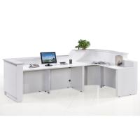 China Luxury White Front Desk Counter Reception Desk Modern Solid Surface Office Furniture Reception Desks for sale