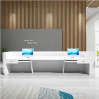 China Customized reception desk design fancy modern office reception counter front desk design for sale