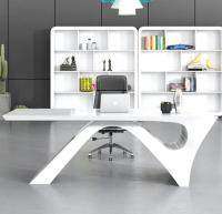 China Simple modern white paint executive desk boss desk office furniture light luxury president manager boss table for sale