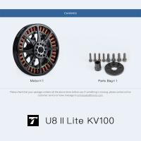 China T-MOTOR U8 II Lite 100KV Brushless Motor 48v 52v UAV Drone Accessories For Heavy-Lift UAS for sale