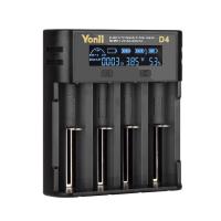 China Intelligent  Multifunction Fast 4 Slots LCD  3.7V 1.2V Nimh  Lithium Liion 21700 20700 26650   AA AAA 18650 Battery Charger for sale