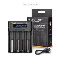 China Intelligent  Multifunction Fast 4 Slots LCD  3.7V 1.2V Nimh  Lithium Liion 21700 20700 26650   AA AAA 18650 Battery Charger for sale