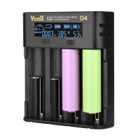 China Intelligent  Multifunction Fast 4 Slots LCD  3.7V 1.2V Nimh  Lithium Liion 21700 20700 26650   AA AAA 18650 Battery Charger for sale