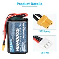 China New RadioMaster 5000mah 7.4V 2S 37wh Battery High Capacity JST-XH XT30 Plug TX16S 18S Remote Control Transmitter Racing Drone for sale