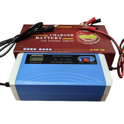 China 12V 24V 10A Smart Lead Acid Battery Charger - Auto Voltage Detection With Recovery Mode For Automotive/Motorcycle for sale
