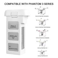 China 4500mAh 15.2V Upgraded Drone Battery for DJI Phantom 3 Pro / Standard /Advanced 4K /SE Intelligent Flight Batteries Replacement for sale