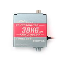 China Wholesale Price JX RD-C7638HV-180 38kg.cm 360 Coreless Full Aluminium Hulls Structure Robot Servo Magnetic Sensing Steering for sale