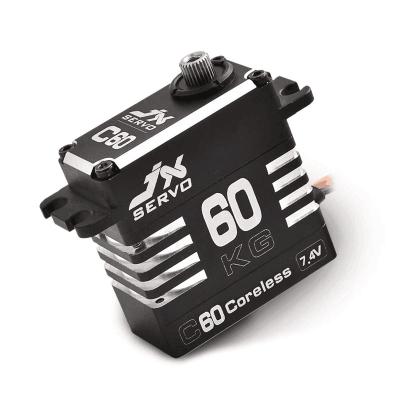 China NEW JX C60 60kg.cm Super Coreless Servo 7.4V High Pressure High Torque Steering Gear Suitable Waterproof RC Car Vehicle Robots for sale