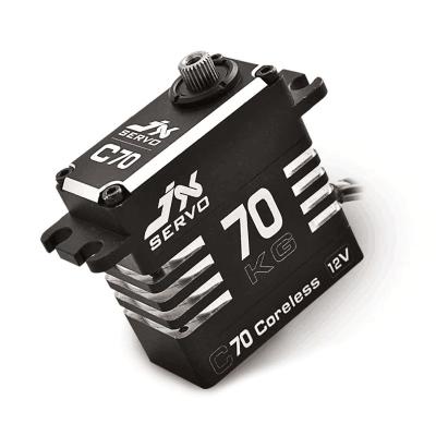 China NEW JX C70 70KG 12V High Torque Full Metal Shell Hollow Cup High Pressure Metal Gear Super Servo RC Car Boat Helicopter RobotS for sale