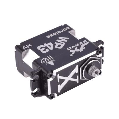 China Hot Sales JX WP43 43KG 0.11sec Full Waterproof CNC Coreless Servo 8.4V Steel Gear 180 Degree HV Aluminum High Torque TRX 1/10 RC for sale