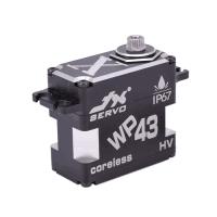 China Hot Sales JX WP43 43KG 0.11sec Full Waterproof CNC Coreless Servo 8.4V Steel Gear 180 Degree HV Aluminum High Torque TRX 1/10 RC for sale