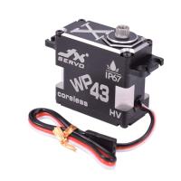 China Hot Sales JX WP43 43KG 0.11sec Full Waterproof CNC Coreless Servo 8.4V Steel Gear 180 Degree HV Aluminum High Torque TRX 1/10 RC for sale