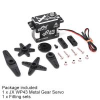 China Hot Sales JX WP43 43KG 0.11sec Full Waterproof CNC Coreless Servo 8.4V Steel Gear 180 Degree HV Aluminum High Torque TRX 1/10 RC for sale