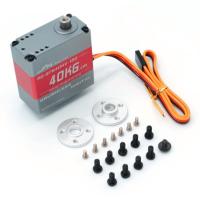 China New JX RD-B7640MI-360 40kg.cm Brushless 360 Magnetic Sensing Induction CNC Aluminum Hulls Structure Two-axis Metal Steering for sale