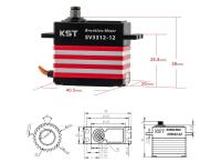 China Wholesale Price KST SV3312-12 HV Brushless Metal Gear 38Kgf.cm Digital 700-800 Class RC Large Scale UAV Model Industrial for sale