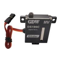 China Flat Gdw Ds190c 10.5kg Torque Steel Gear Coreless Digital Servo For Rc Airplane Glider Fixed Wing Aircraft Model for sale