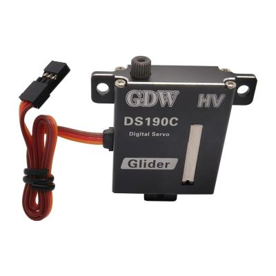 China Flat Gdw Ds190c 10.5kg Torque Steel Gear Coreless Digital Servo For Rc Airplane Glider Fixed Wing Aircraft Model for sale
