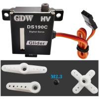 China Flat Gdw Ds190c 10.5kg Torque Steel Gear Coreless Digital Servo For Rc Airplane Glider Fixed Wing Aircraft Model for sale