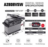 China AGFRC A280BVSW 4S 16.8V 128KG Super Torque 0.077Sec Digital Brushless HV Metal Gear Waterproof Servo 1/5 RC Cars/Trucks Robot for sale
