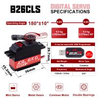 China Hot Sales AGFRC B26CLM 0.065s Fast Speed 6KG 6.0V Metal Gear Coreless Digital Programmable Mini Servo RC Car Helicopter Robot for sale