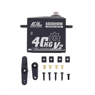 China New AGFRC 40KG High Torque 0.071s Steel Gear 8.4V IP67 Waterproof 25T STD Digital Programmable Brushless RC Car Robot Servo for sale