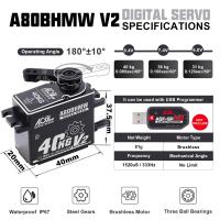 China New AGFRC 40KG High Torque 0.071s Steel Gear 8.4V IP67 Waterproof 25T STD Digital Programmable Brushless RC Car Robot Servo for sale